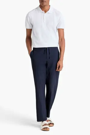 Frescobol Carioca Mendes Hammered Cotton-blend Pants - Navy