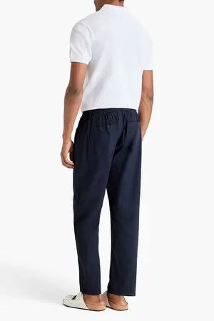 Frescobol Carioca Mendes Hammered Cotton-blend Pants - Navy