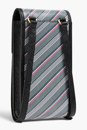 Thom Browne Striped Coated Canvas Phone Pouch