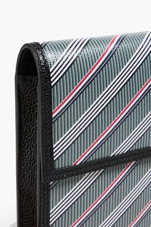 Thom Browne Striped Coated Canvas Phone Pouch