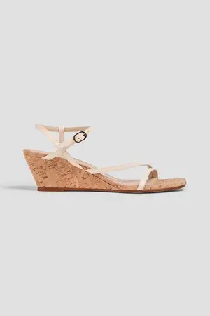 STUART WEITZMAN Oasis 50 Leather Wedge Sandals