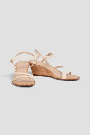 STUART WEITZMAN Oasis 50 Leather Wedge Sandals