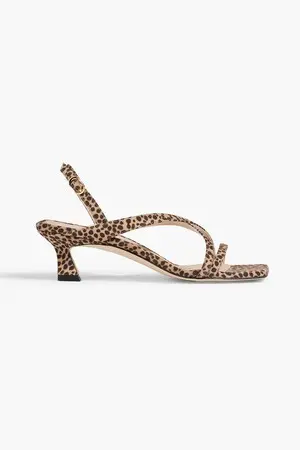 STUART WEITZMAN Oasis 50 Leopard-print Nubuck Slingback Sandals - Animal Print
