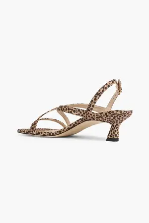 STUART WEITZMAN Oasis 50 Leopard-print Nubuck Slingback Sandals