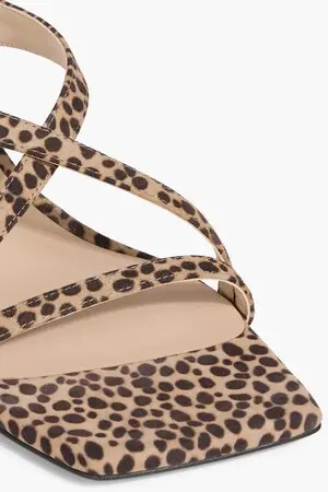 STUART WEITZMAN Oasis 50 Leopard-print Nubuck Slingback Sandals