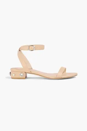 STUART WEITZMAN Dancer Allshine 25 Crystal-embellished Leather Sandals