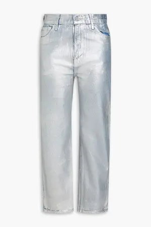 Veronica Beard Daniela Metallic Straight-leg Jeans