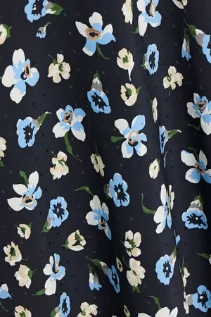 Veronica Beard Clover Floral-print Jacquard Midi Skirt - Navy