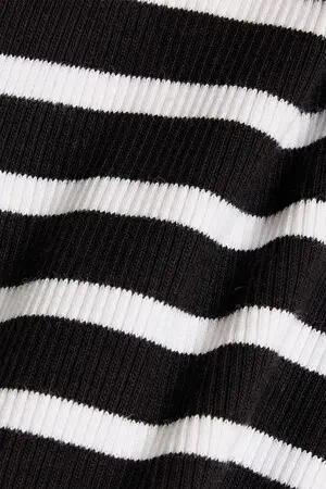 Veronica Beard Jordyn Cropped Striped Tank - Black