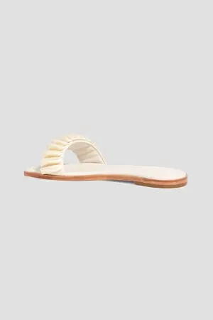 Simkhai Ripple Embellished Leather Slides - Ivory