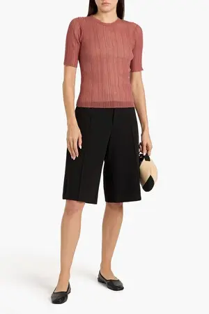 Vince Ribbed Cotton-blend Top