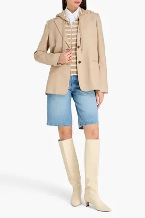 Veronica Beard Striped Wool And Cashmere-blend Hooded Dickey