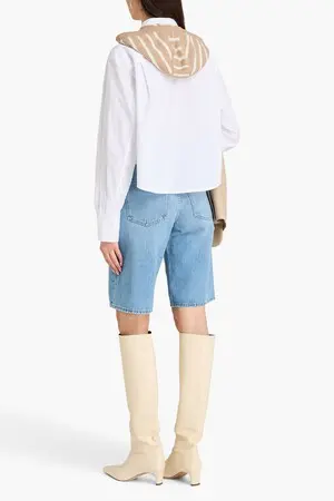 Veronica Beard Striped Wool And Cashmere-blend Hooded Dickey