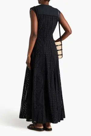 Veronica Beard Alina Broderie Anglaise Cotton Maxi Dress