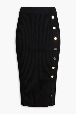 Veronica Beard Tanner Ribbed-knit Midi Skirt