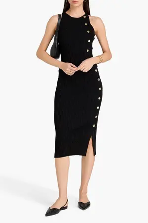 Veronica Beard Tanner Ribbed-knit Midi Skirt
