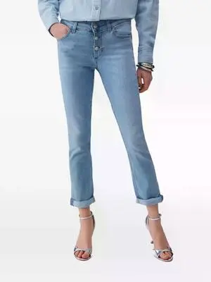 Liu Jo Gemstone Appliqué Turn-up Jeans