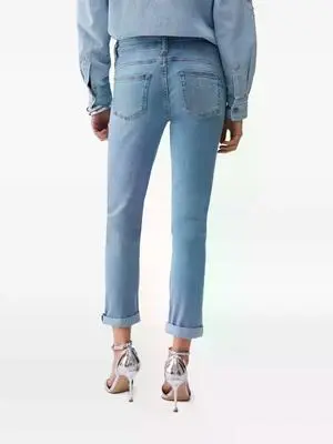 Liu Jo Gemstone Appliqué Turn-up Jeans