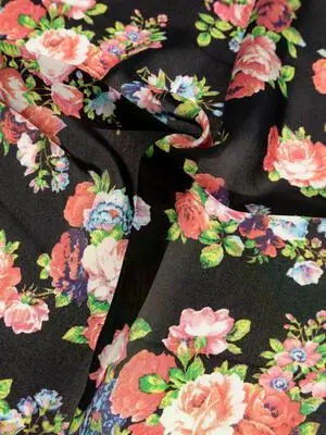 Moschino Floral Silk Pocket Square