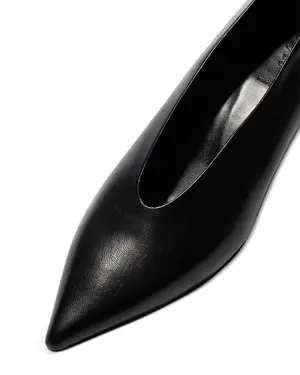 AeydĒ Clara Leather Kitten Heel Pumps - Black