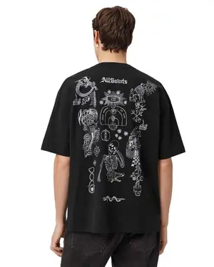 ALLSAINTS Terra Logo Graphic Oversized Tee - Jet Black