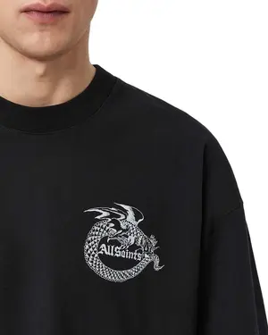 ALLSAINTS Terra Logo Graphic Oversized Tee - Jet Black