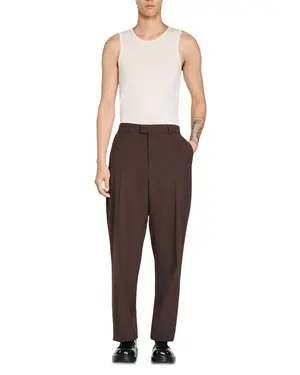 Sandro Oversized Fit Wool Suit Trousers