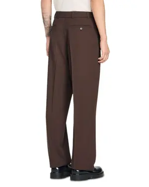 Sandro Oversized Fit Wool Suit Trousers