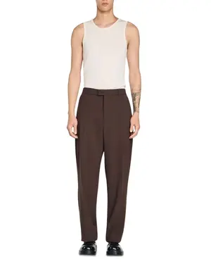Sandro Oversized Fit Wool Suit Trousers