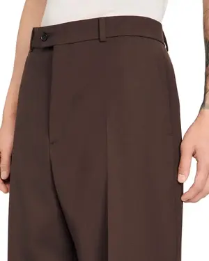 Sandro Oversized Fit Wool Suit Trousers