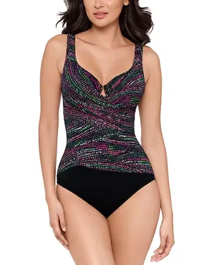 Miraclesuit Light Show Escape One Piece Swimsuit - Black/multi