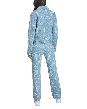 Karl Lagerfeld Paris Floral Denim Jacket
