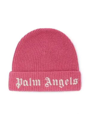 Palm Angels Beanie With Logo - Fuchsia