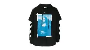 Off-White Monalisa Double Tee Hoodie - Black