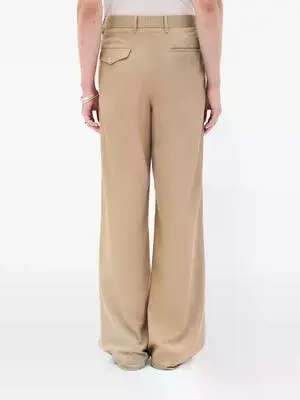 ANN DEMEULEMEESTER Pleated Wide-leg Trousers - Neutrals