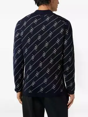 BILLIONAIRE All-over Bb Long-sleeve Polo Shirt - Blue