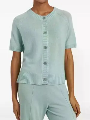 Chinti & Parker Button-up Short-sleeve Cardigan - Blue