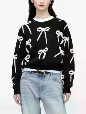 Marc Jacobs Bow-detail Round-neck Sweater - Black