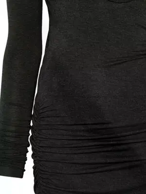 Blumarine Turtleneck Draped Dress - Grey