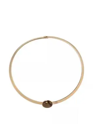 JENNIFER BEHR Elaine Tigers Eye Collar Necklace - Gold