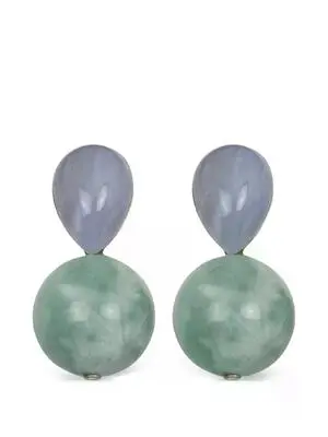 JENNIFER BEHR Allison Jade Stone Drop Earrings - Green