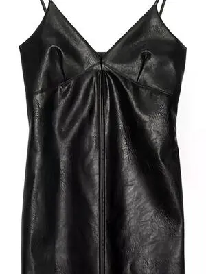 MSGM V-neck Leather Dress