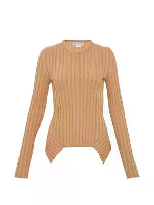 Stella McCartney Ribbed Knit Top - Brown