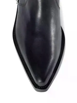 ANN DEMEULEMEESTER Kiril Santiago Buckle Chain Leather Boots