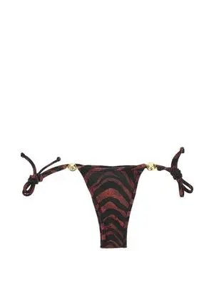 REINA OLGA Carioca Side-tie Tiger-print Bikini Bottoms - Brown