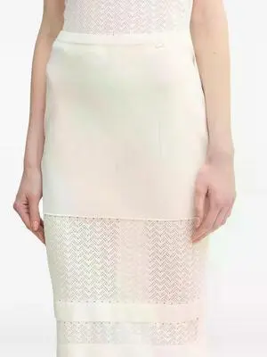 GAUDI Pointelle-knit Midi Skirt - Neutrals