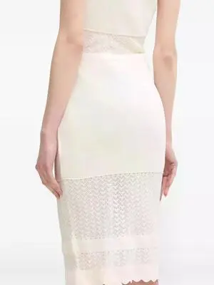 GAUDI Pointelle-knit Midi Skirt - Neutrals
