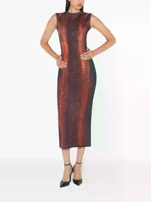Jean Paul Gaultier Python-printed Midi Dress