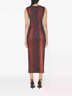 Jean Paul Gaultier Python-printed Midi Dress