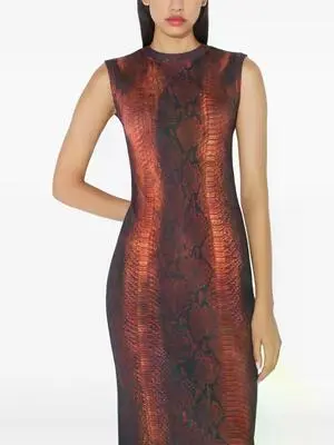 Jean Paul Gaultier Python-printed Midi Dress
